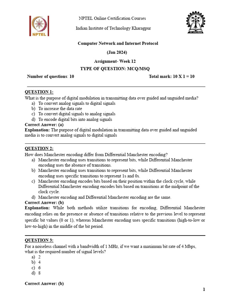 CNIP Assignment 12 JanApr2024 | PDF | Transport Layer Security | Bandwidth (Signal Processing)