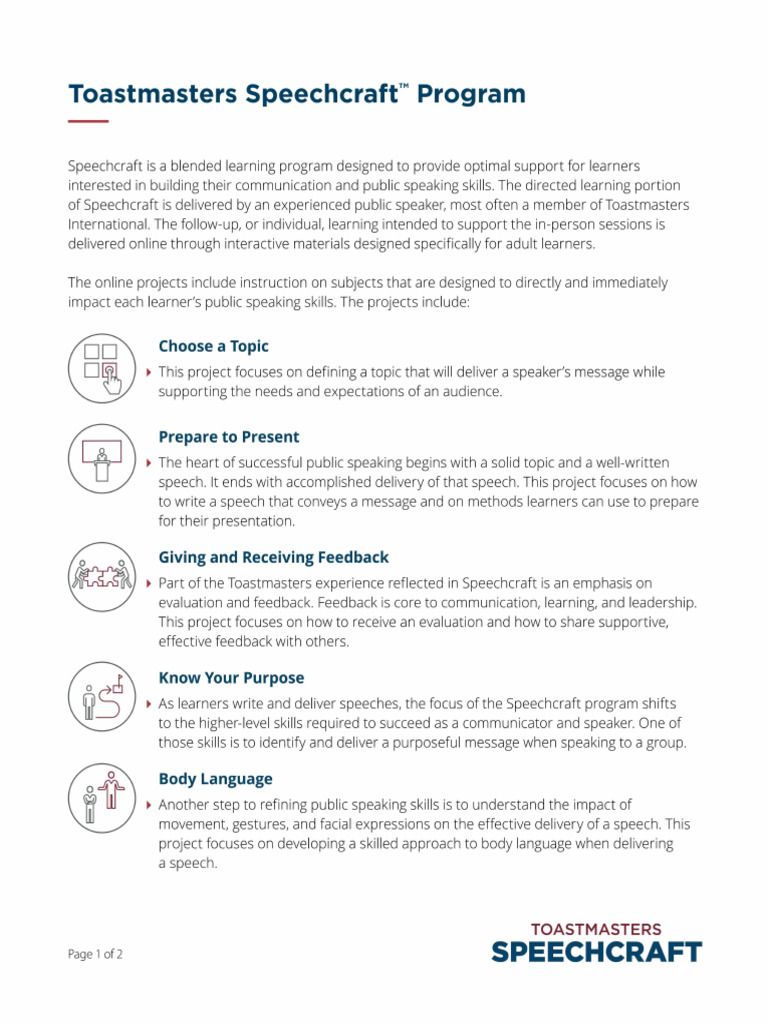 Speechcraft Program | PDF