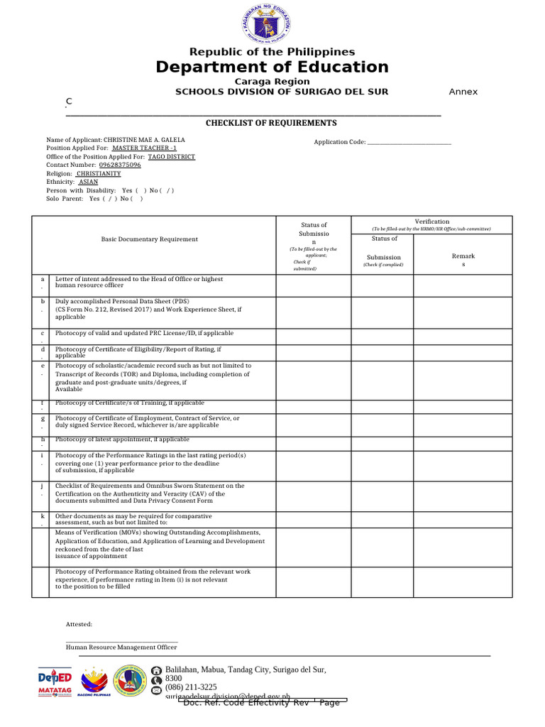 Annex C - Checklist of Requirements and Omnibus Sworn Statement | PDF