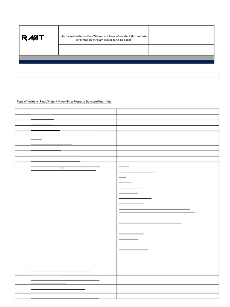 HSEP 015 - Incident Report | PDF | Hazards | Safety
