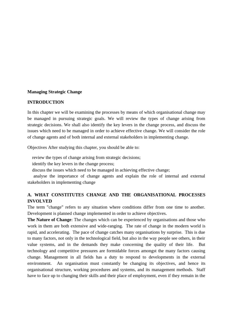 Managing Strategic Change | PDF | Typewriter | Communication