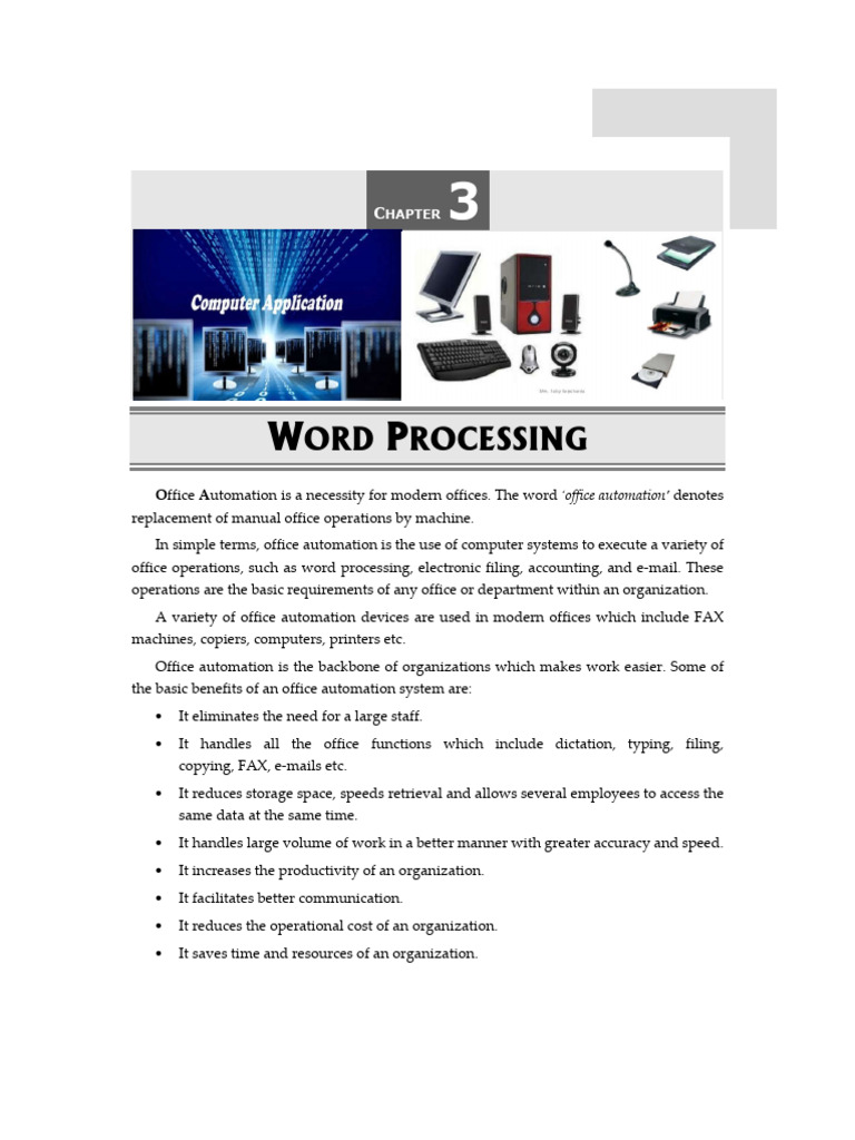 Word Processing | PDF | Microsoft Word | Microsoft Office