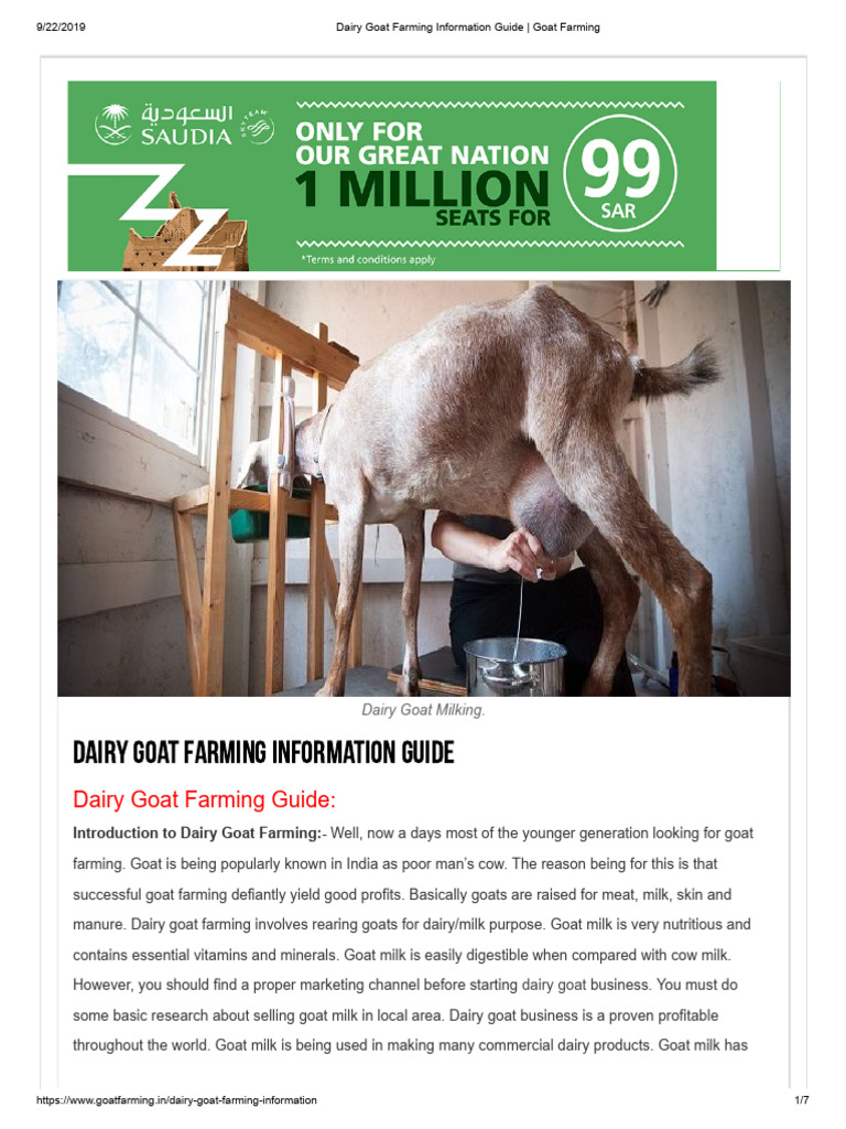 7dairy Goat Farming Information Guide - Goat Farming | PDF | Goat | Milk