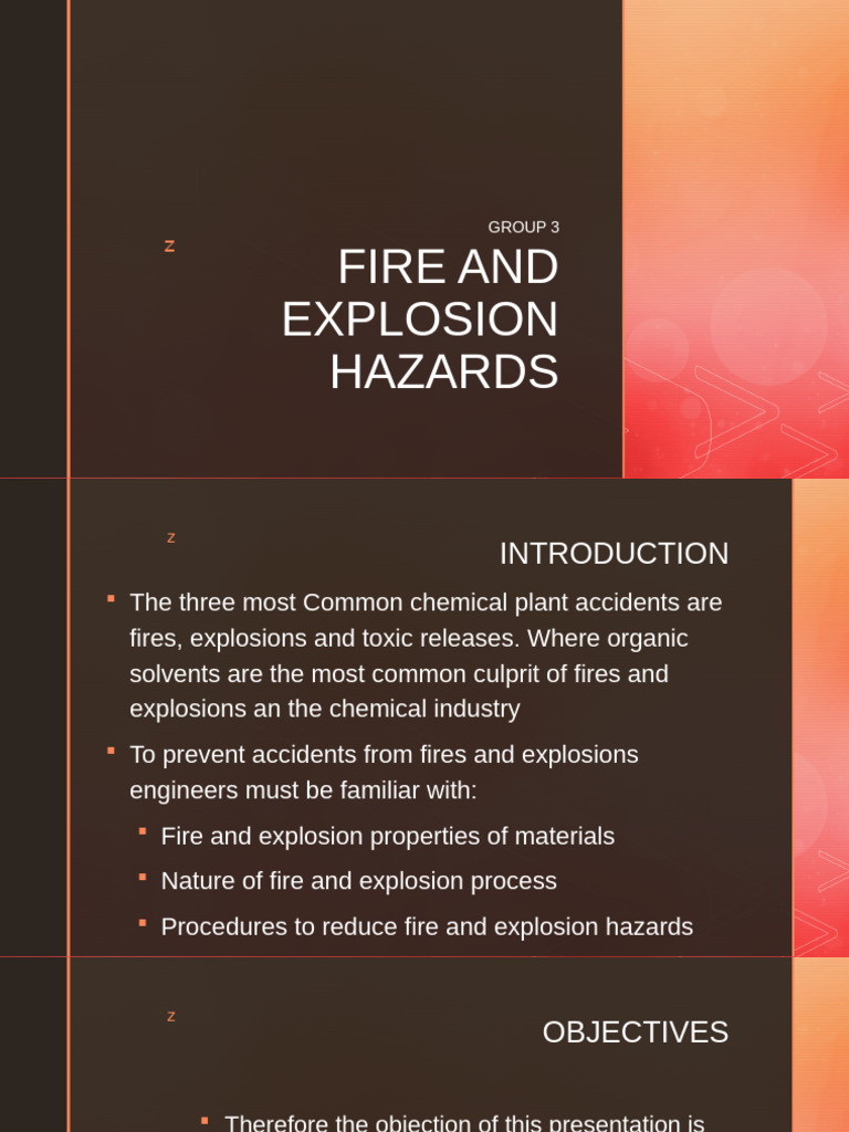 Group 3. Fire and Explosion Hazards | PDF | Explosion | Fires