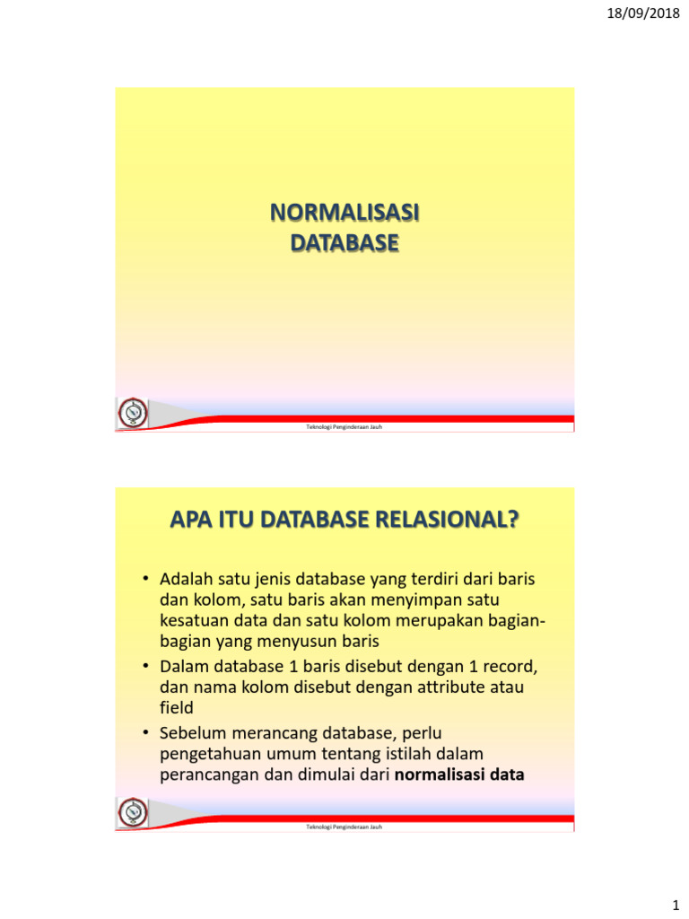Normalisasi Database Relasional | PDF