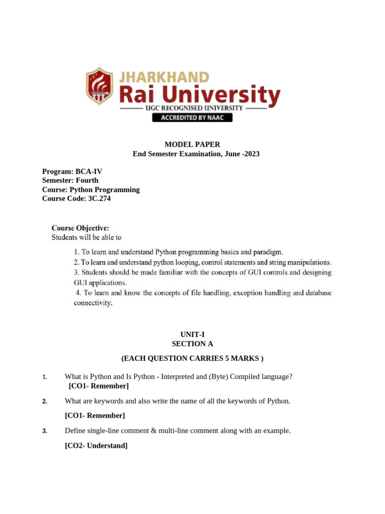 PP Model Answer | PDF | Data Type | Bracket
