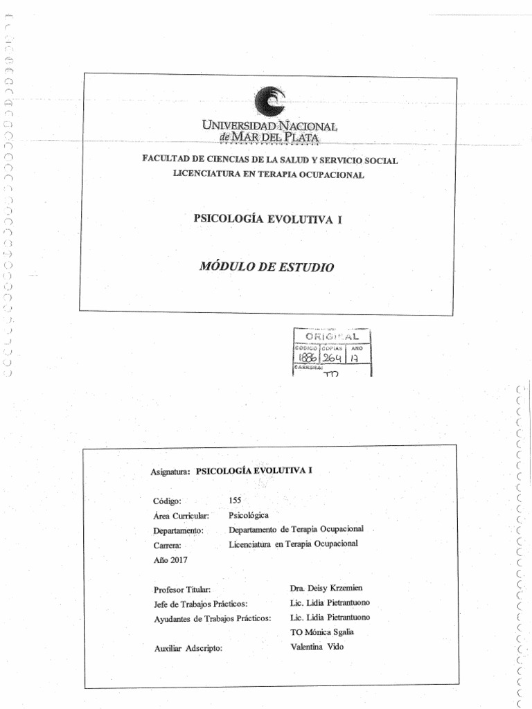 1886.PDF Modulo - PDF Psicologia Evolutiva I 2017 | PDF