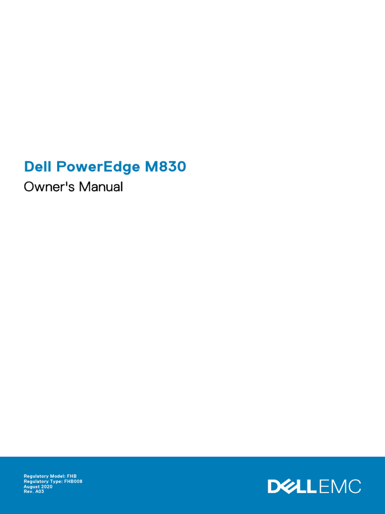 Poweredge m830 Owners Manual en Us | PDF | Solid State Drive | Usb