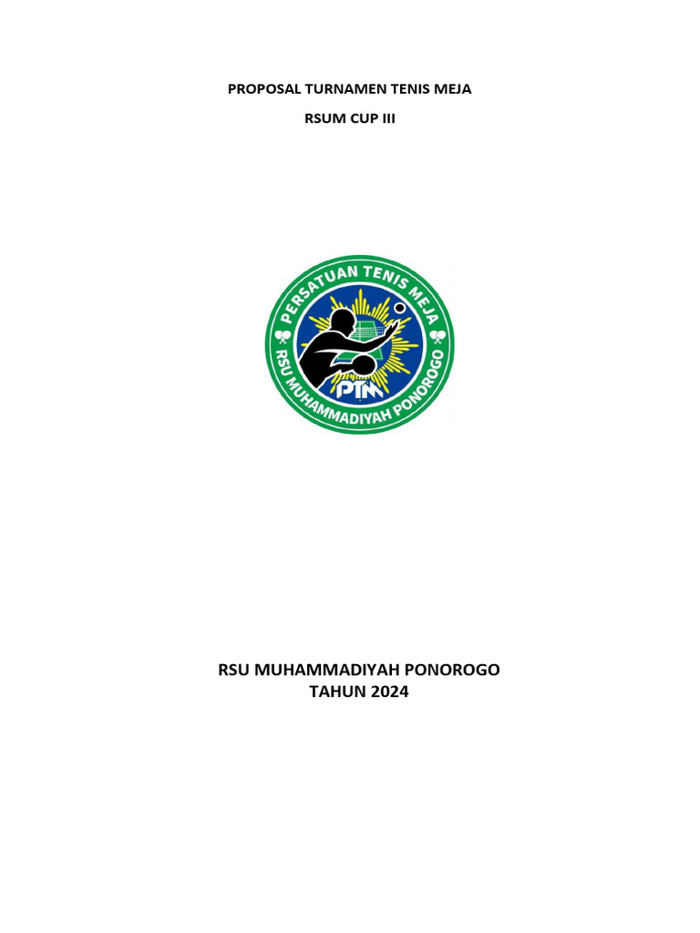 PROPOSAL TURNAMEN TENIS MEJA 2024 - Sponsor | PDF