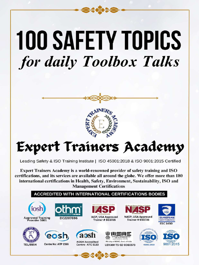 Toolbox Talk Topics 1720791859 | PDF