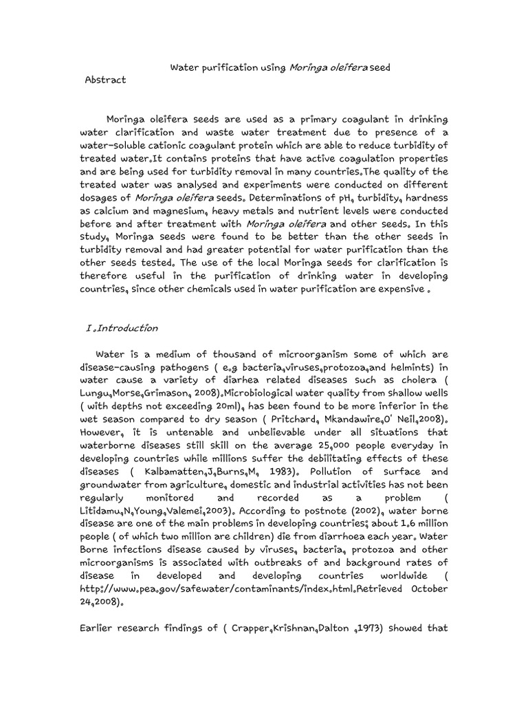 Review Paper On Water Purification | PDF | Water Purification | Water