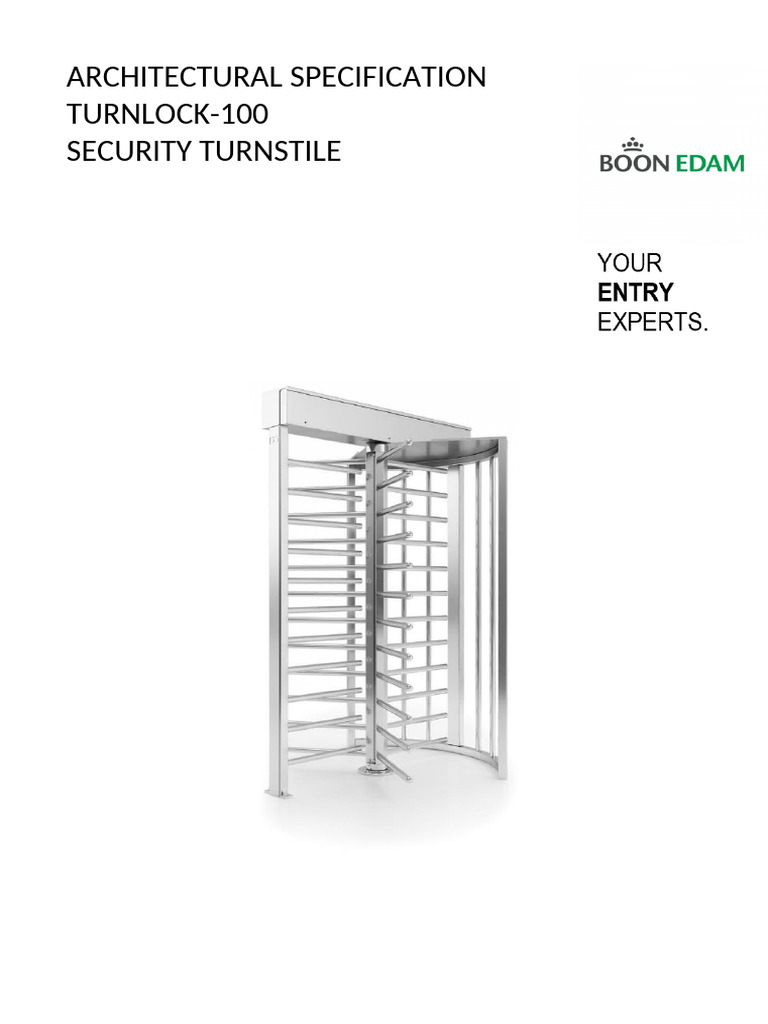 Boon Edam Spec Turnlock 100 - 09-20 | PDF | Access Control | Switch