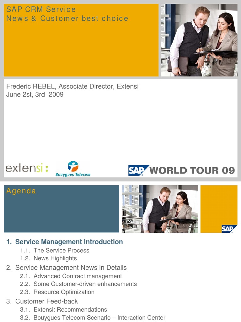 SAP CRM Service News & Customer Best Choice: Frederic REBEL, Associate Director, Extensi June ...
