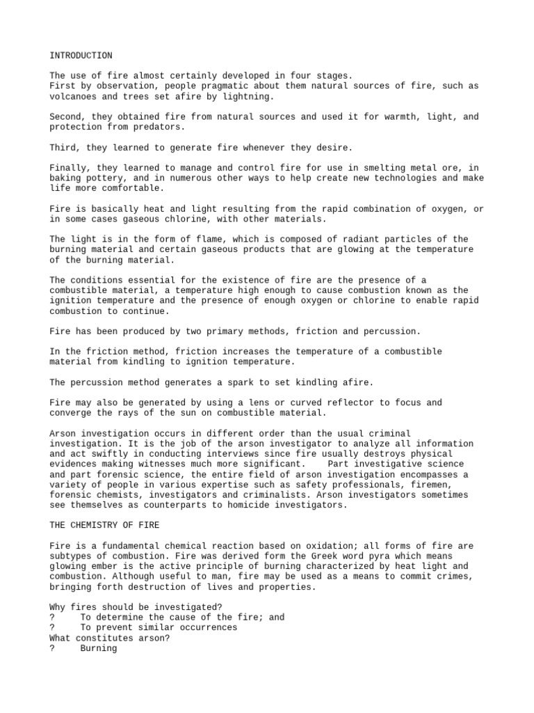 Cdi Arson Reviewer | PDF | Combustion | Fires