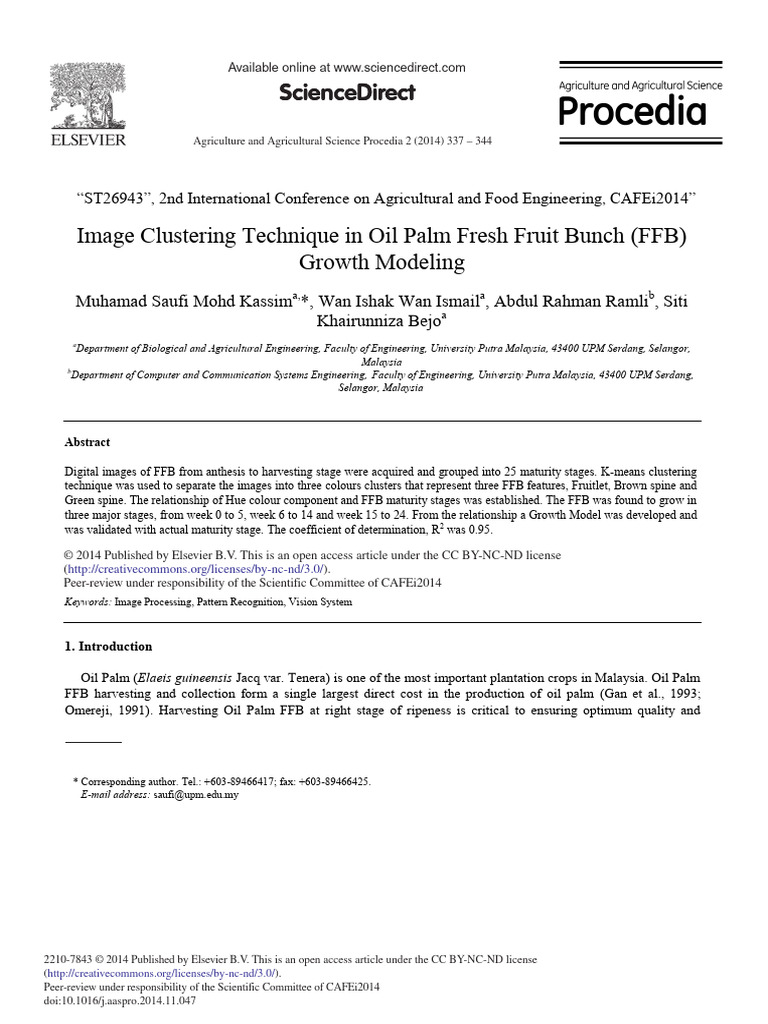 Image Clustering Technique in Oil Palm Fresh Fruit Bunch (FFB) Growth ...
