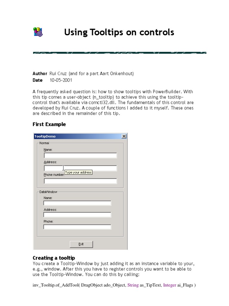 Using Tooltips On Controls Function Mathematics Internet Forum Free 30 Day Trial Scribd 6736