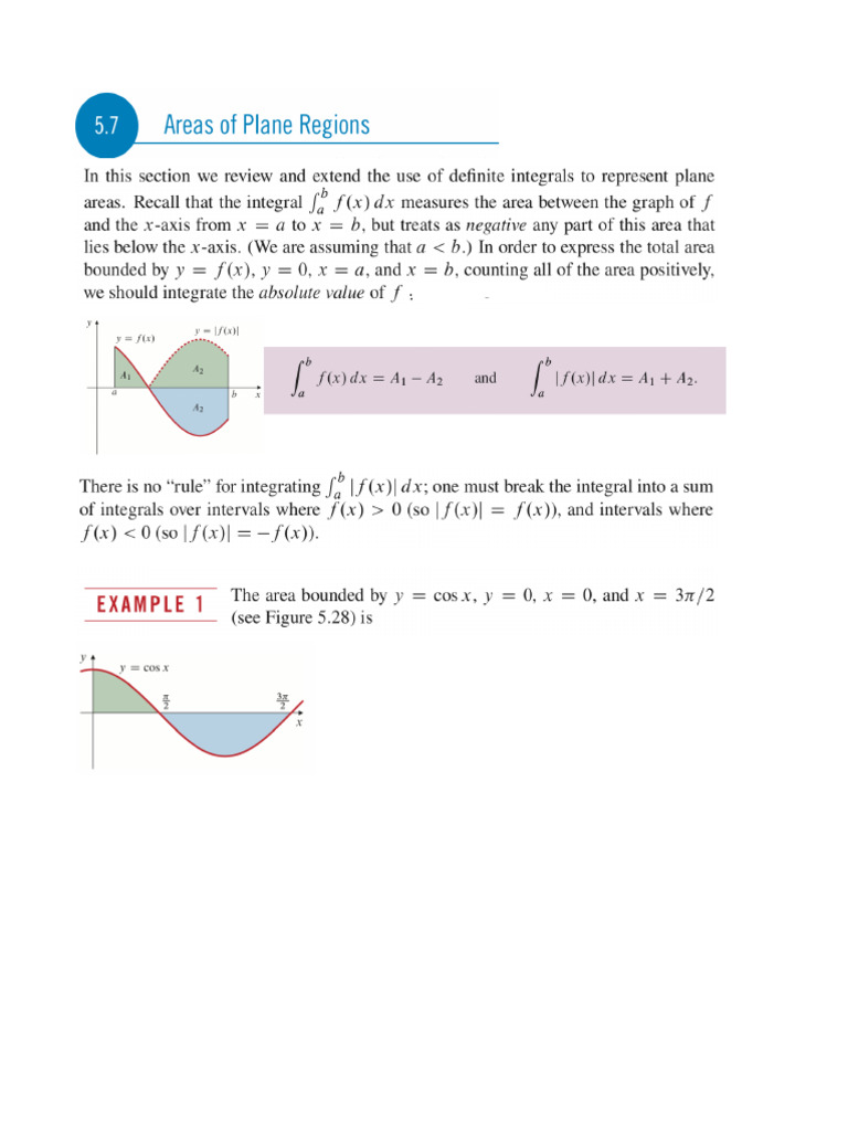 5.7 Areas of Plane Regions | PDF