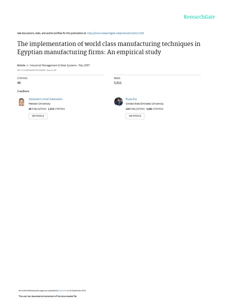 World Class Manufacturing | PDF | Factor Analysis | Survey Methodology