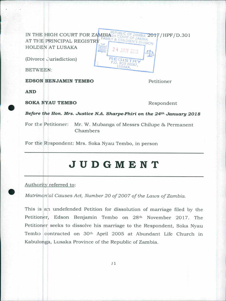 2017-Hpf-D301-Edson-Benjamin-Tembo-Vs-Soka-Nyau-Tembo-Jan-2018-Sharpe 2 ...