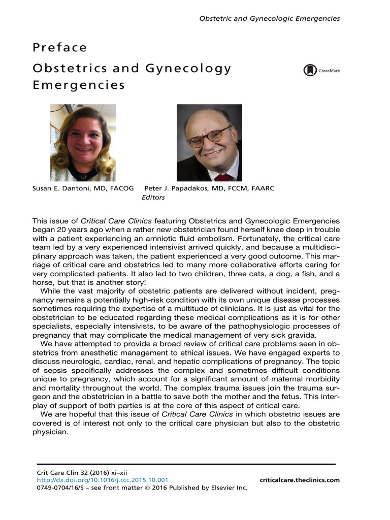 Obstetric and Gynecologic Emergencies Guide | PDF | Obstetrics ...