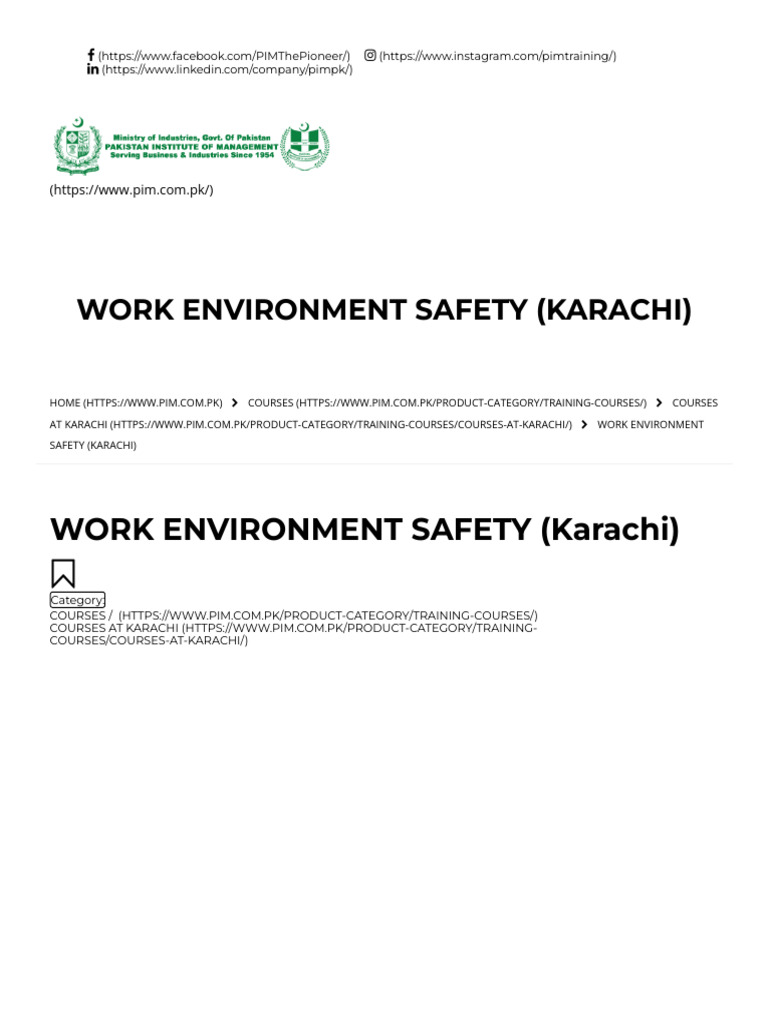 Work Environment Safety | PDF | Safety