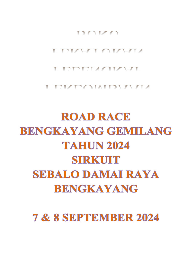 PPP Road Race Bengkayang 2024 | PDF
