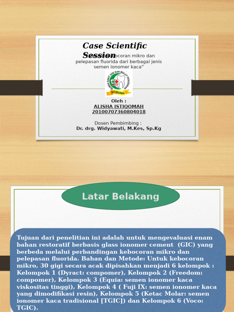 Evaluasi Kebocoran Mikro dan Fluorida GIC | PDF | Sains & Matematika