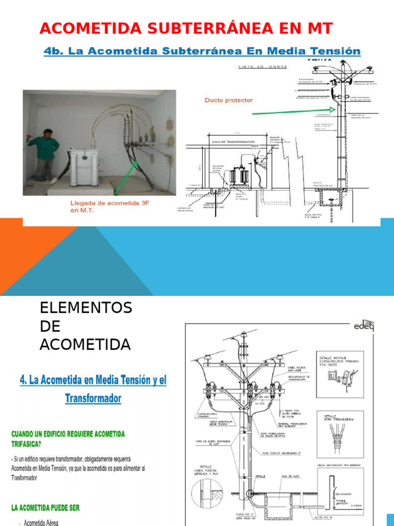 5.2 acometida subterranea en MT | PDF | Energia electrica | Ingenieria Eléctrica