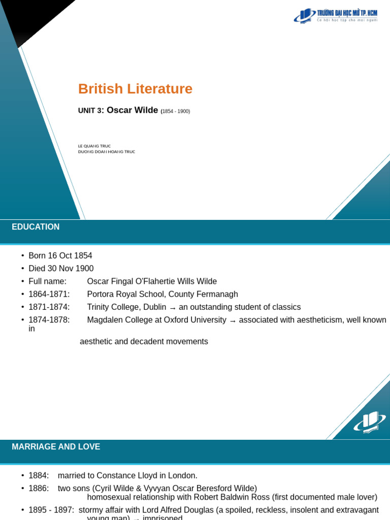 Unit 3-Slides-Lecture On Oscar Wilde | PDF Unit 3-Slides-Lecture On Oscar Wilde | PDF