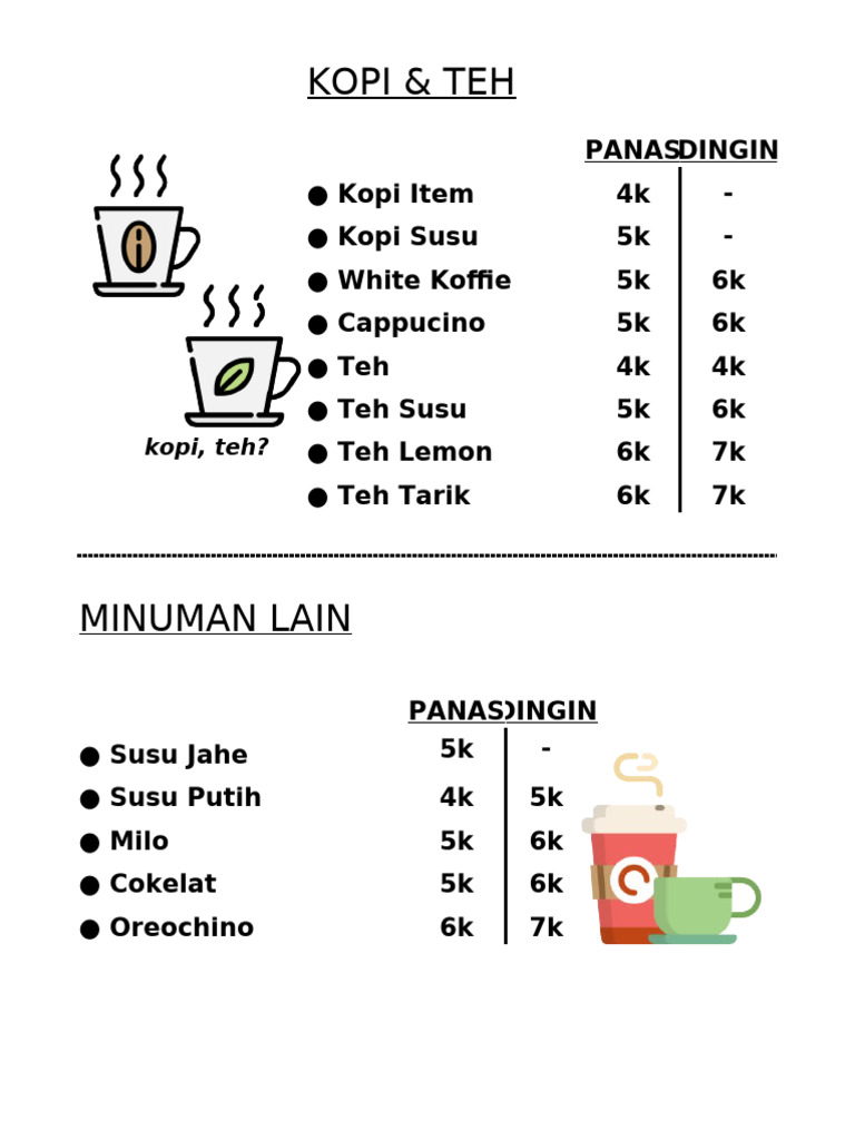 Daftar Menu Fix2 | PDF