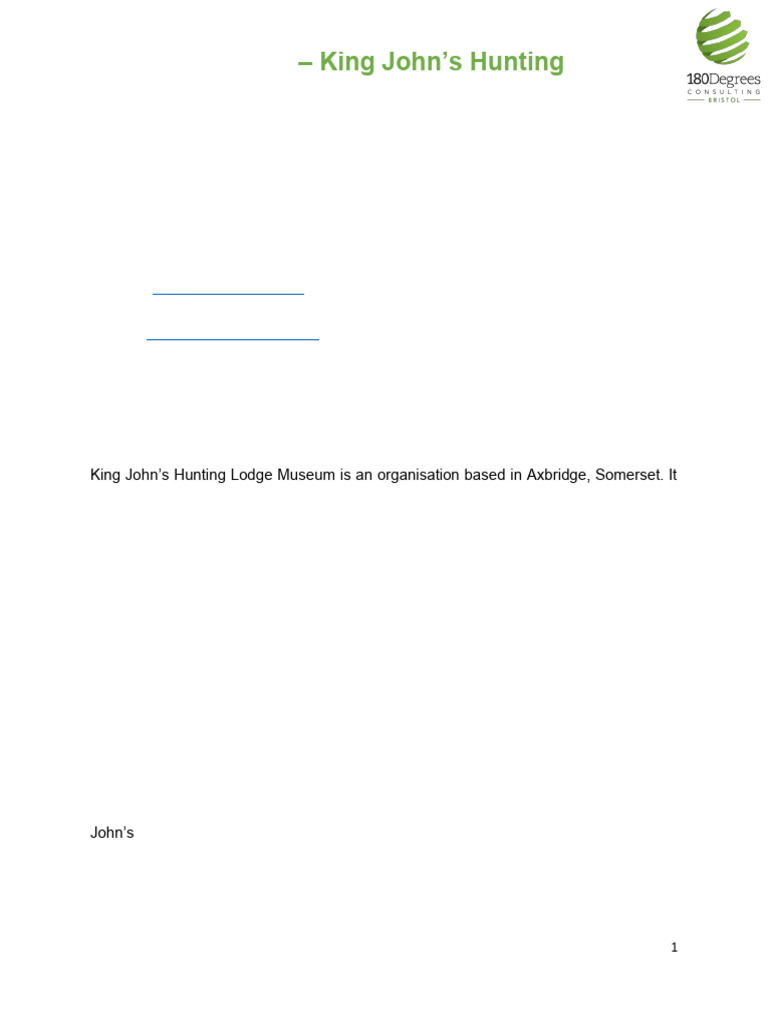 King John's Hunting Lodge VF | PDF