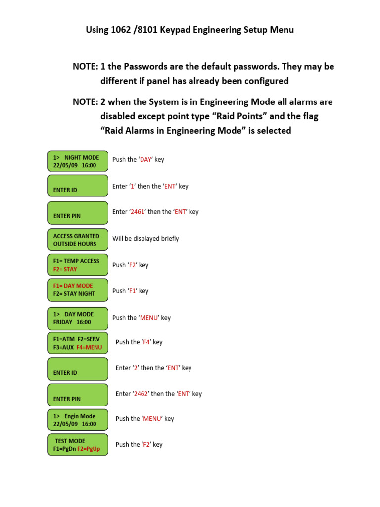 Using 1062 Keypad Engineering Modes | PDF | Computer Science ...