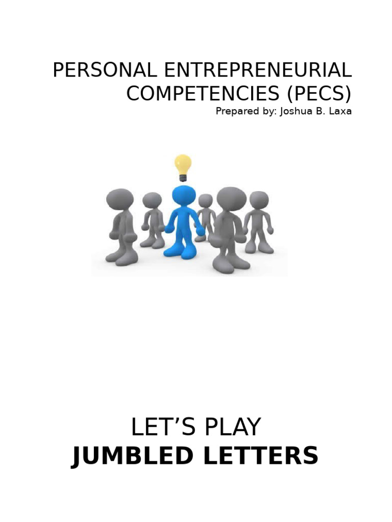 Lesson 1 - Personal Entrepreneur Competencies (PECs) | PDF