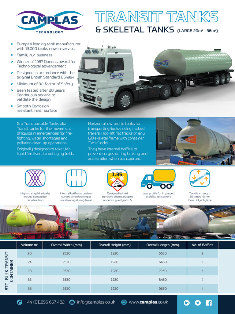 Transit Tank Data Sheet Large 28feb23 | PDF