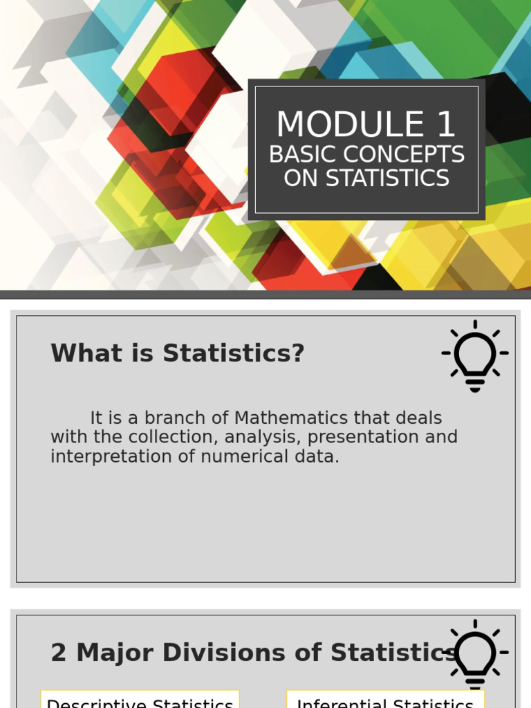 Module 1 Basic Concepts On Statistics Pdf
