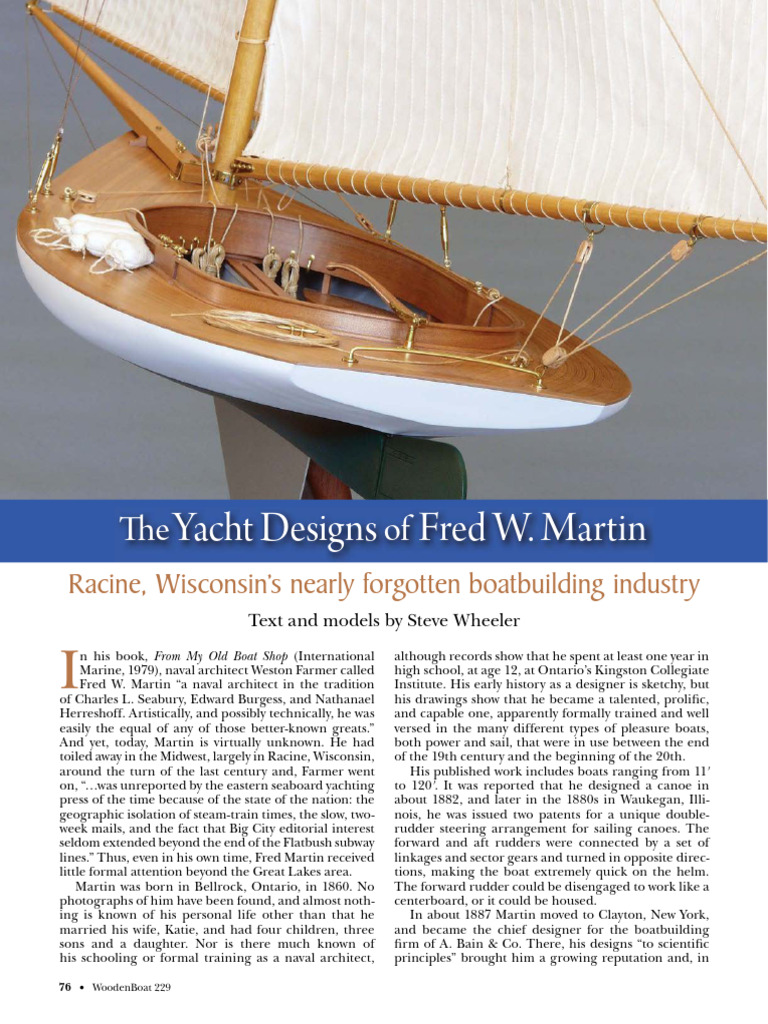Fred W. Martin Excellent Sailboat Yacht Boat Plan Plans by Fred W ...