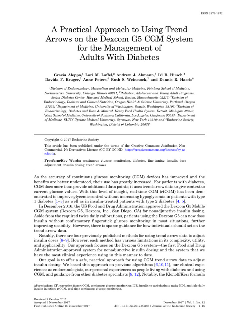 A Practical Approach To Using Trend Arrows On The | PDF | Hypoglycemia ...