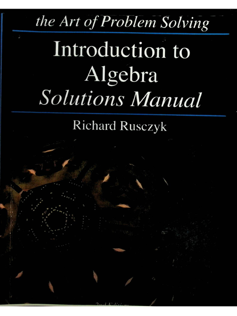 (AOPS) - Introduction To Algebra Solutions Manual | PDF