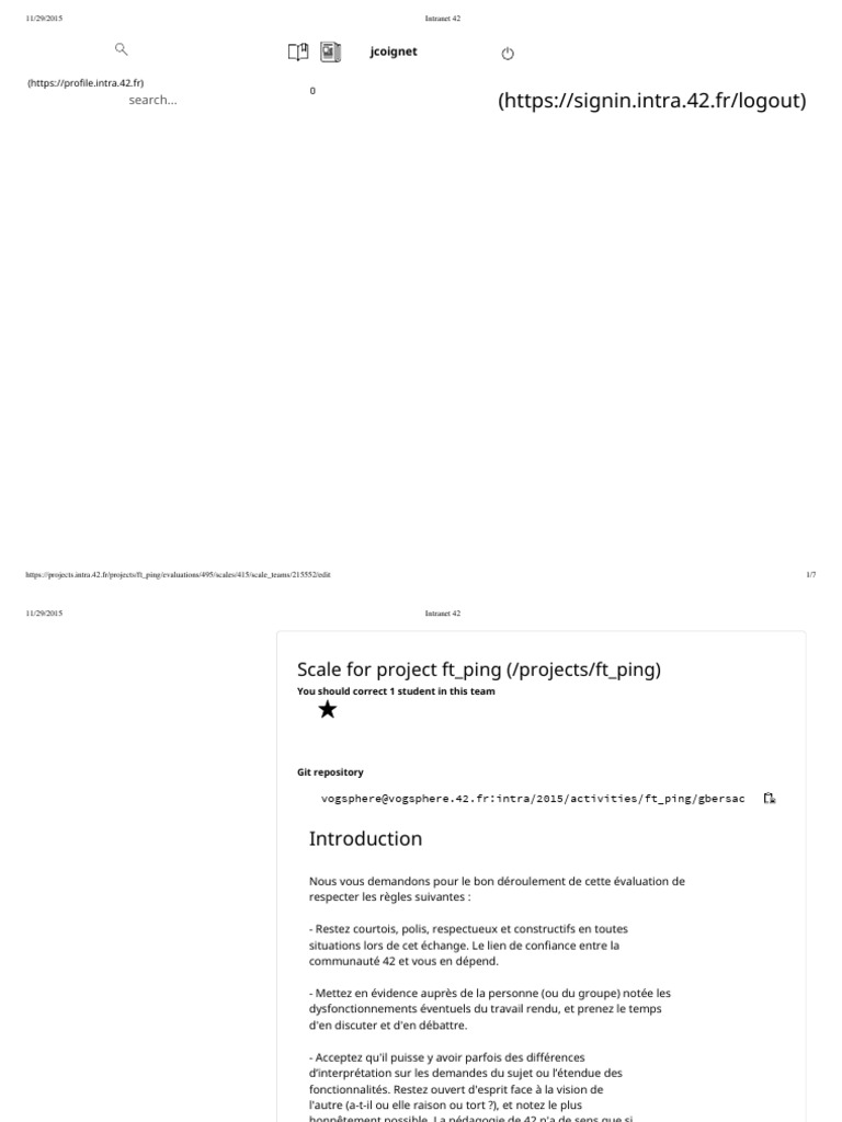 (Https://signin - Intra.42.fr/logout) : Search.. | PDF