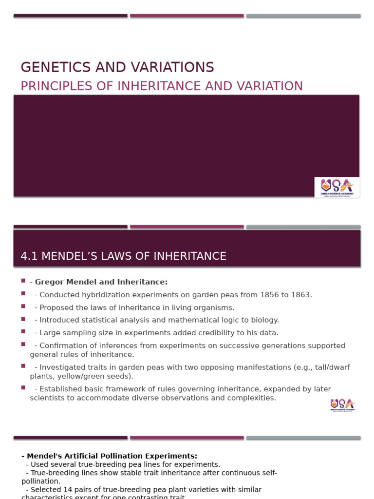 Genetics and Variations | PDF