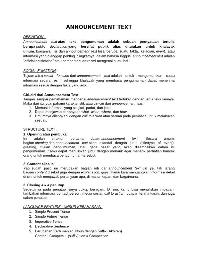 Announcement Text | PDF