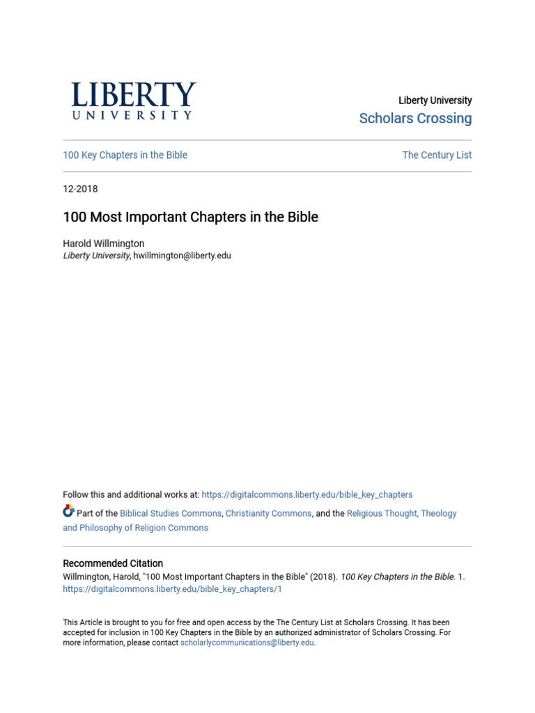 100 Most Important Chapters in the Bible | PDF