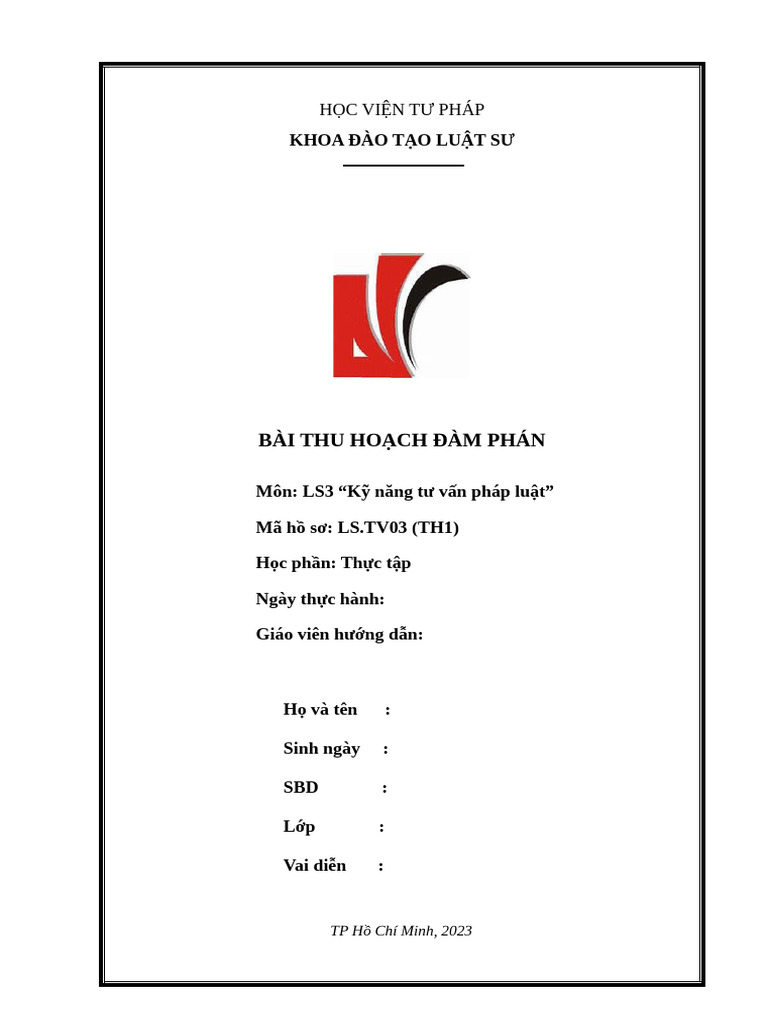 Bai Thu Hoạch TH1 - TV03 | PDF