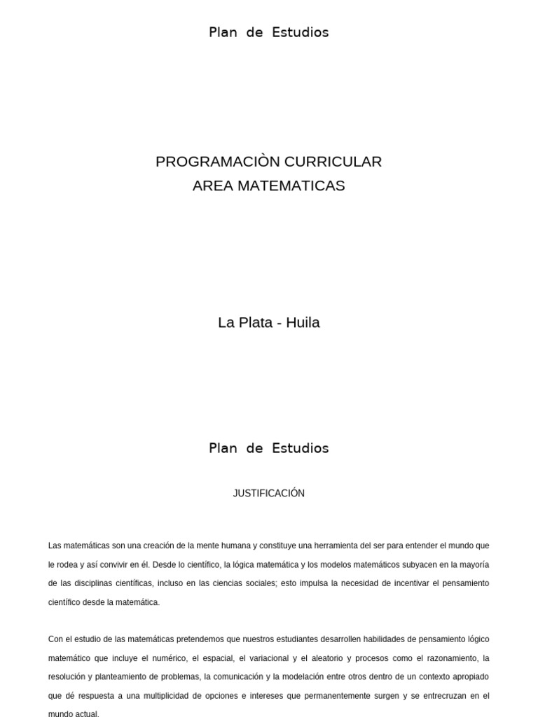 Programacion Matematicas 2011 C.E.R | PDF