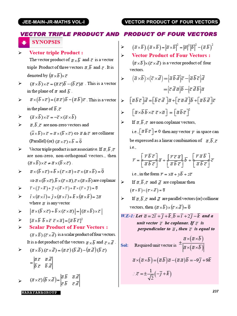 Xii - Maths - Chapter 9 - Vector Triple Product (237-246) | PDF | Geometry | Teaching Methods ...