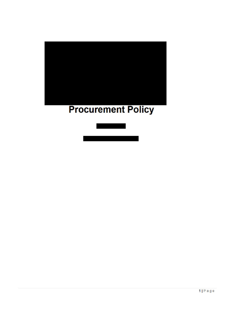 Global Procurement Policy June Rev2 - Redacted | PDF
