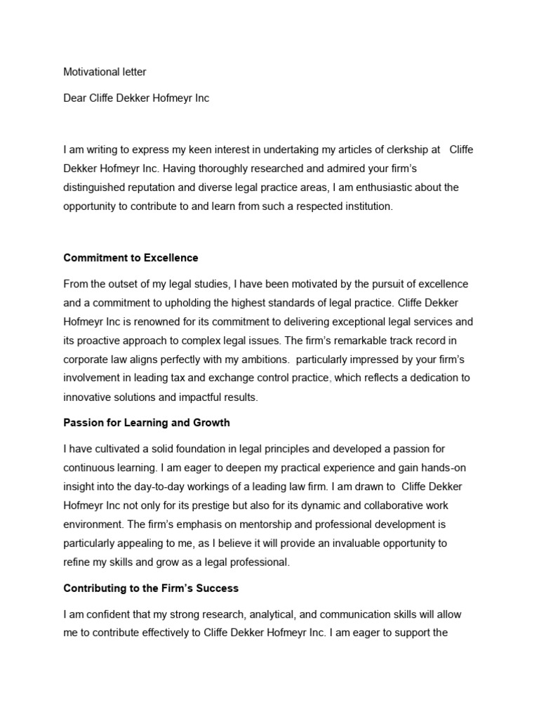 Motivational Letter | PDF