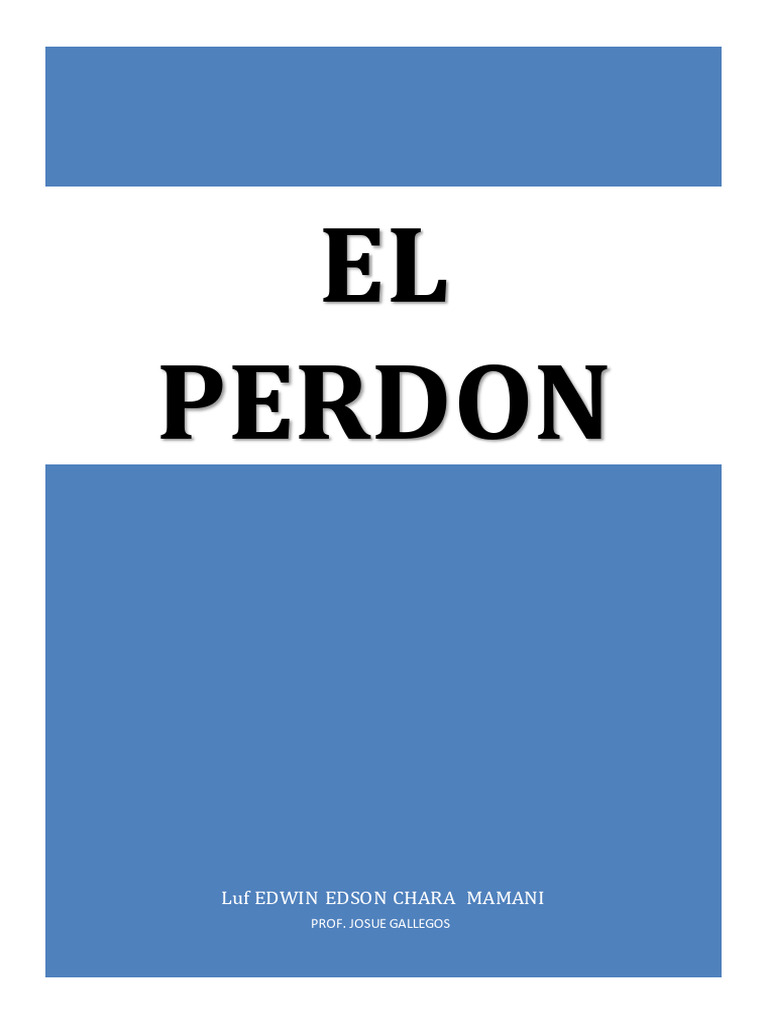 El Perdon | PDF | Perdón | Pecado