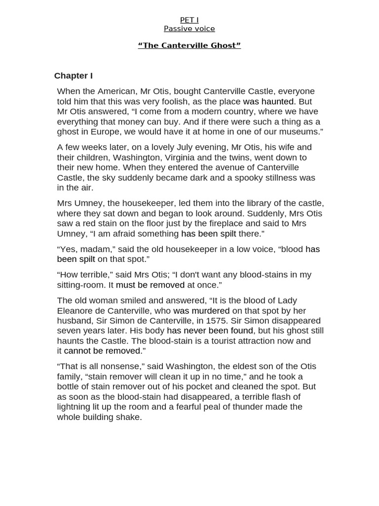 The Canterville Ghost - Text and Activities | PDF