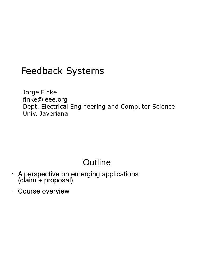 Feedback Systems Lec1 Intro | PDF